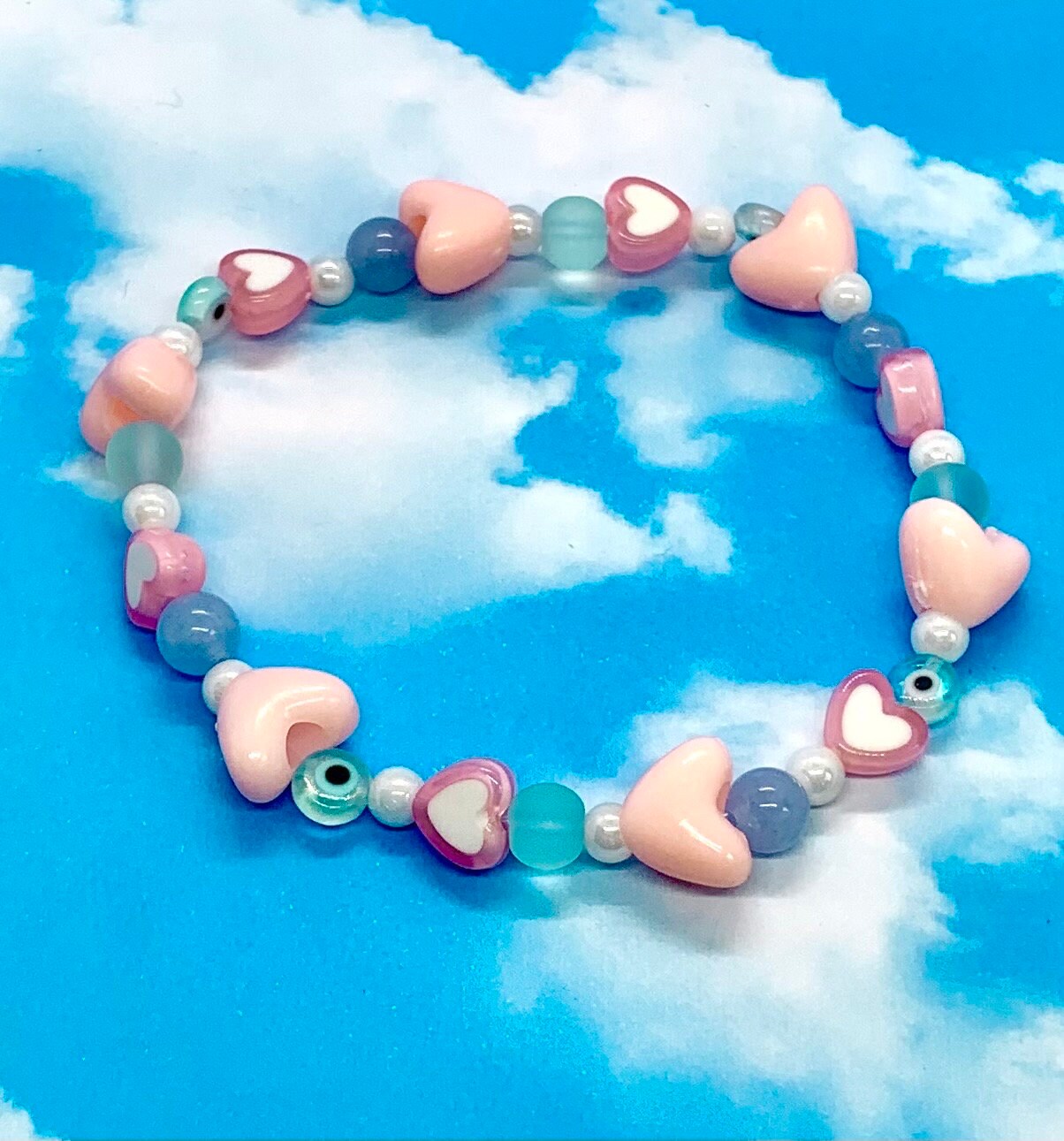 Subtle Trans Pride Stretch Gemstone Bracelet~ Aquamarine Crystals~ LGBT ...