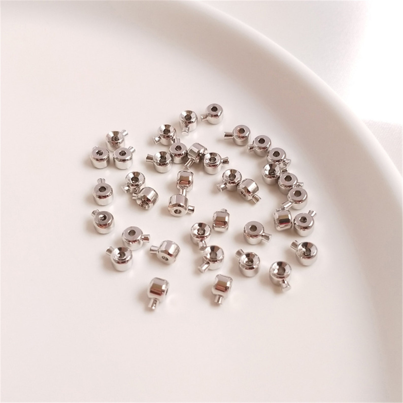 Cylinder Crimp End Beads W/ 0.8mm Hole Gold Filled End Beads | Etsy