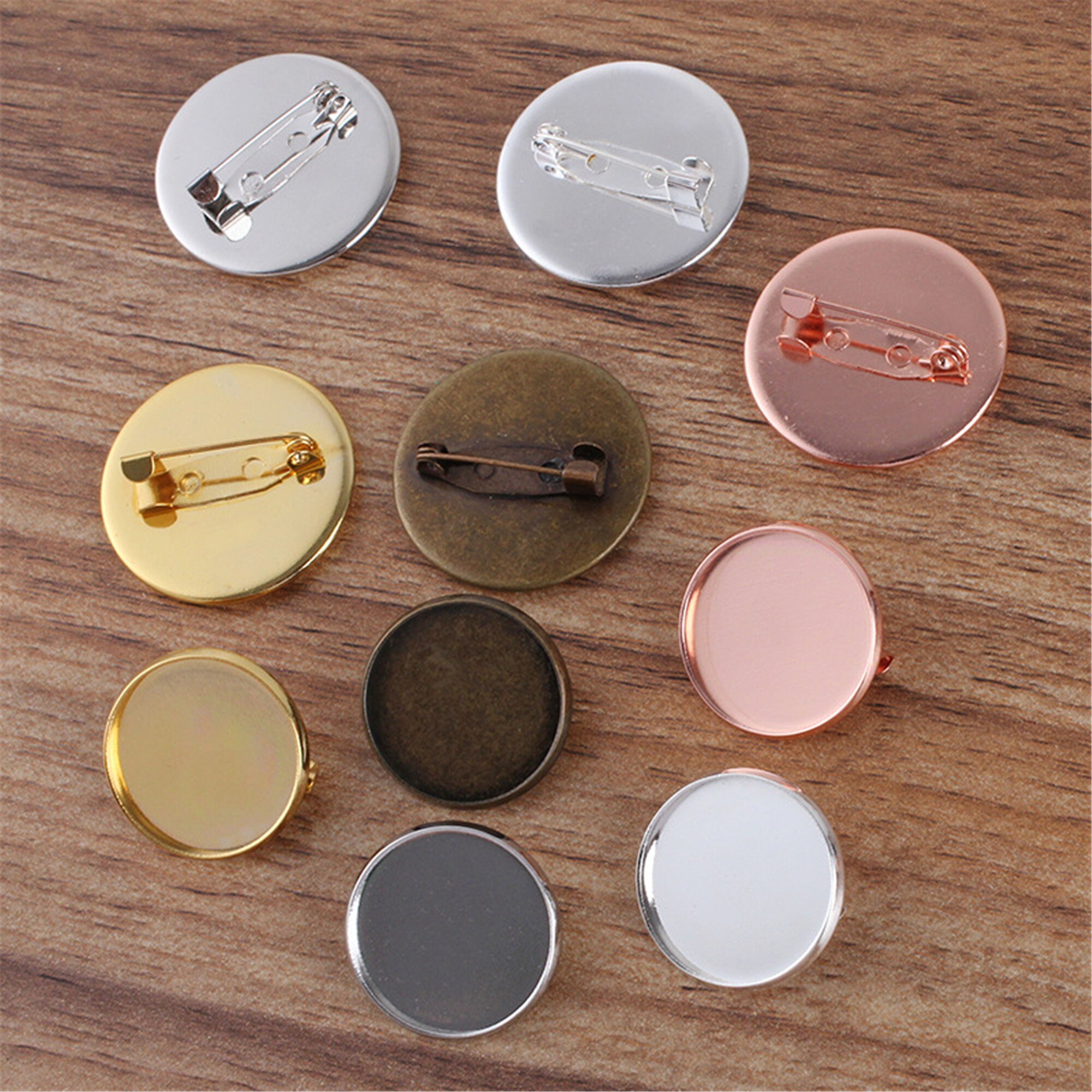 Brooch Blanks Brooch Back Pin Setting Round Bezel Cups - Etsy UK