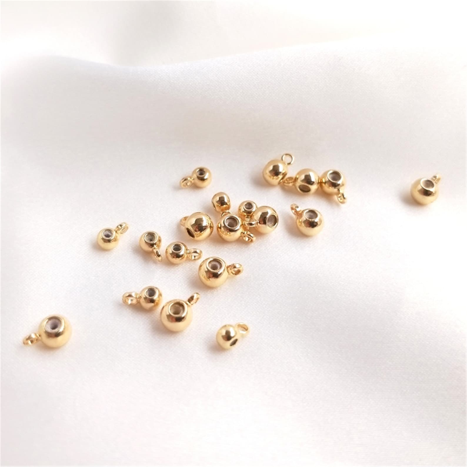 Round Silicone Bead With Loop Adjustable Slider Clasps 14K - Etsy