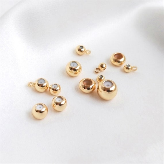 Round Silicone Bead With Loop Adjustable Slider Clasps 14K - Etsy