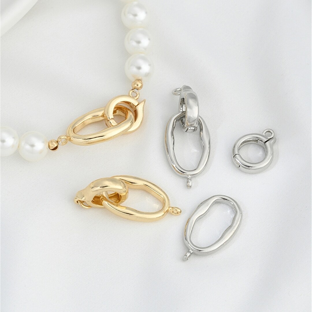 Oval Figure 8 Clasp Gold Plated End Clasps Platinum Plated Universal ...