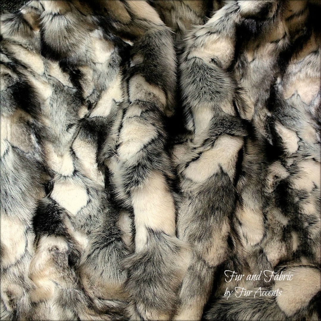 Gray Tone Patched Rabbit Faux Fur,fabric,craft Squares,fun Fur - Baby ...