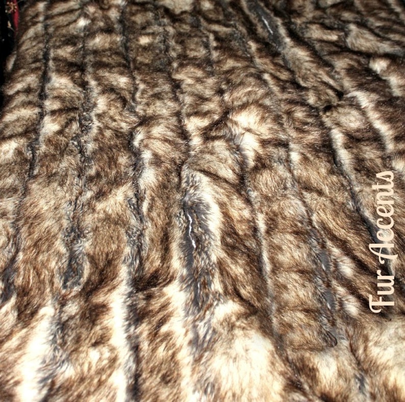 Brown Ribbed Mink Faux Fur Channel Mink Minky Fabriccraft | Etsy