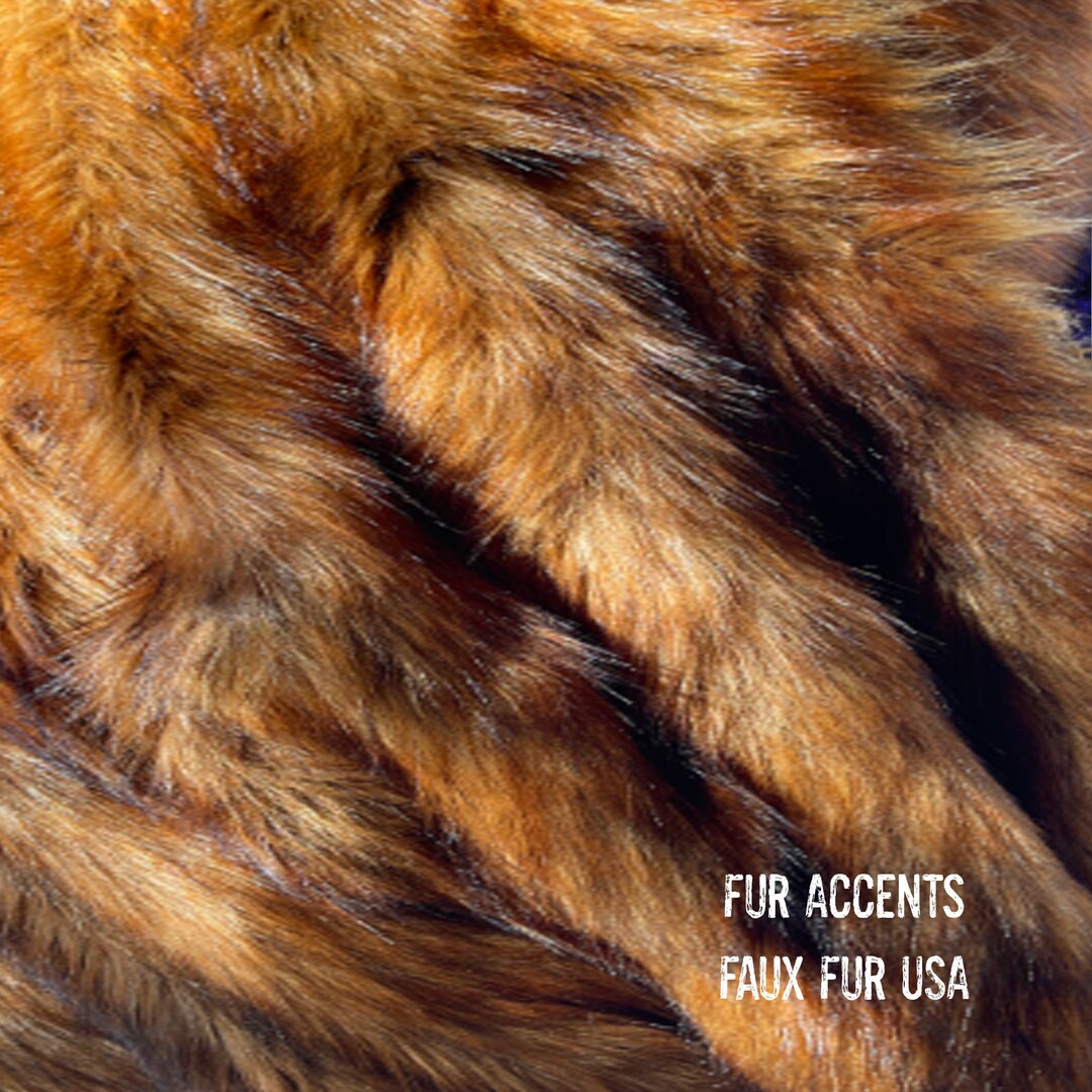 Red Brown Wolf Faux Fur Fabric, Craft Squares, Costume Material - Etsy