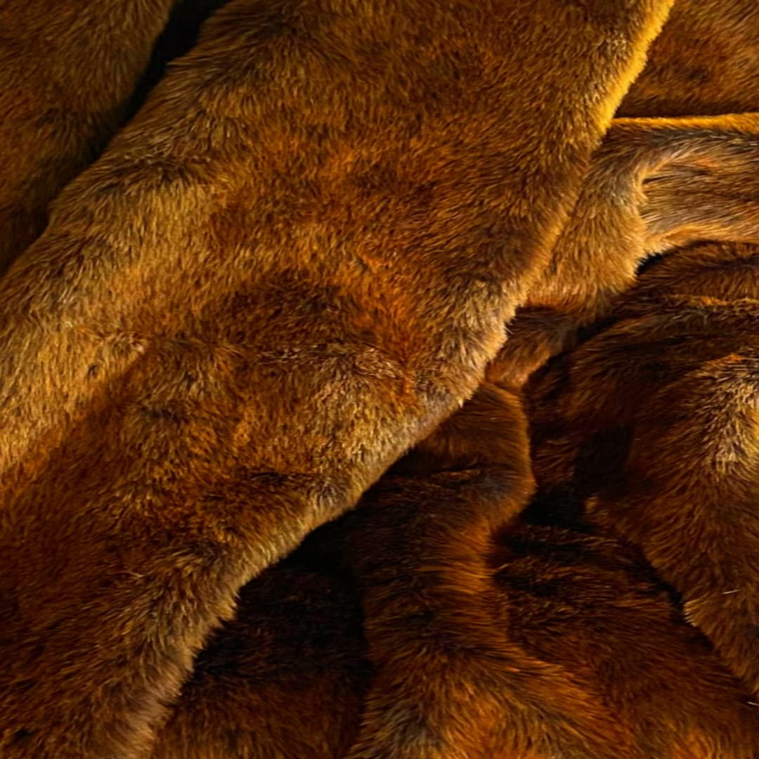 5 YARD PIECE, Red Brown Fox Faux Fur Fabric, Close Out Sale. Crafts ...