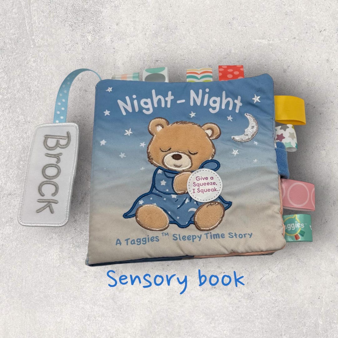 Personalized Baby Bear Soft Book, Sensory Toy, Bedtime Book - Etsy