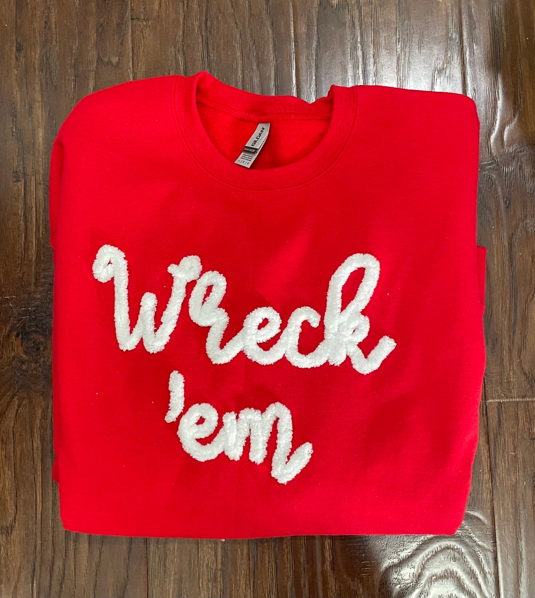 Chenille Letter Sweatshirt 2 Lines Custom Team Sports Mom Shirts Spirit ...