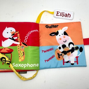 Personalized Soft Book With Music Sounds, Fabric Cloth Book, 1st ...