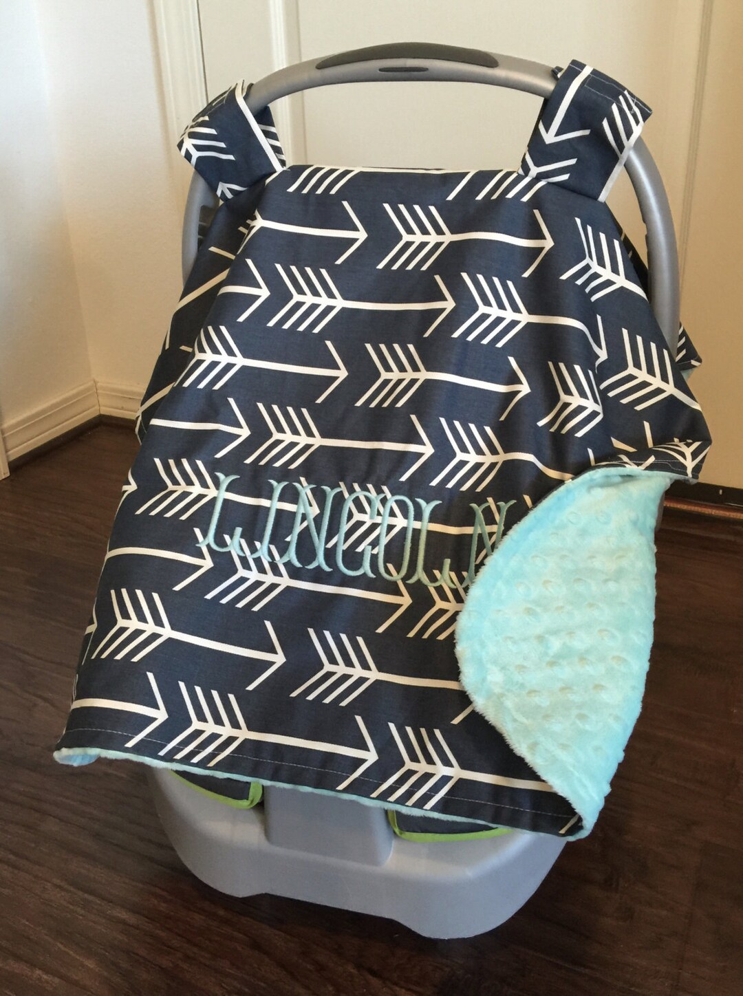 Monogram Arrow Carseat Canopy: Personalized Minky Baby Car Cover - Etsy