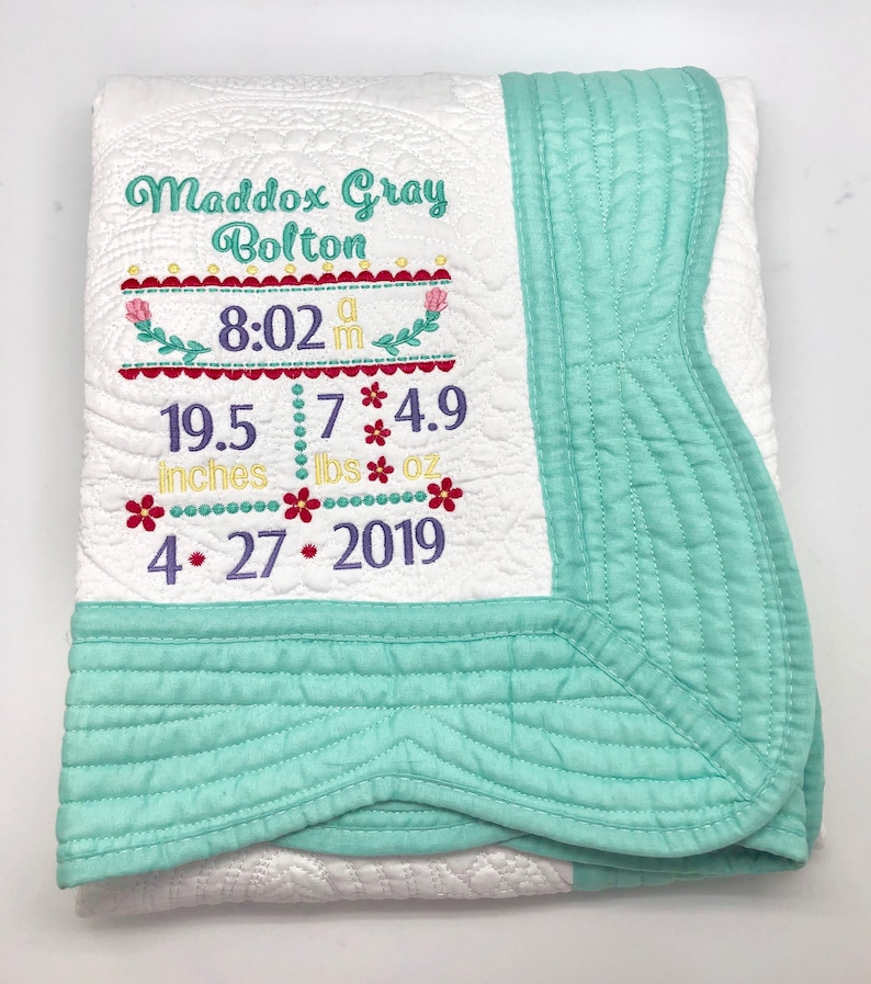 Monogram Baby Quilt for Girls Personalized Baby Gift Photo - Etsy