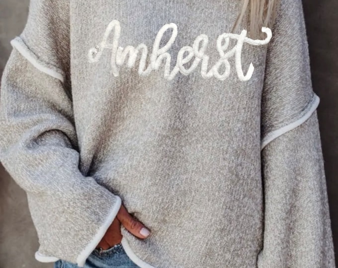 Custom Sweater Chenille Yarn, Oversized Sweater Spirit Wear, Puffy ...