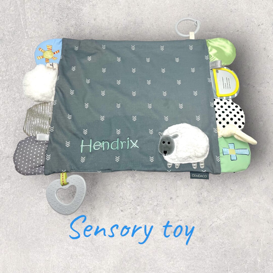 Personalized Baby Activity Blankie, Newborn Gift Sensory Blanket ...