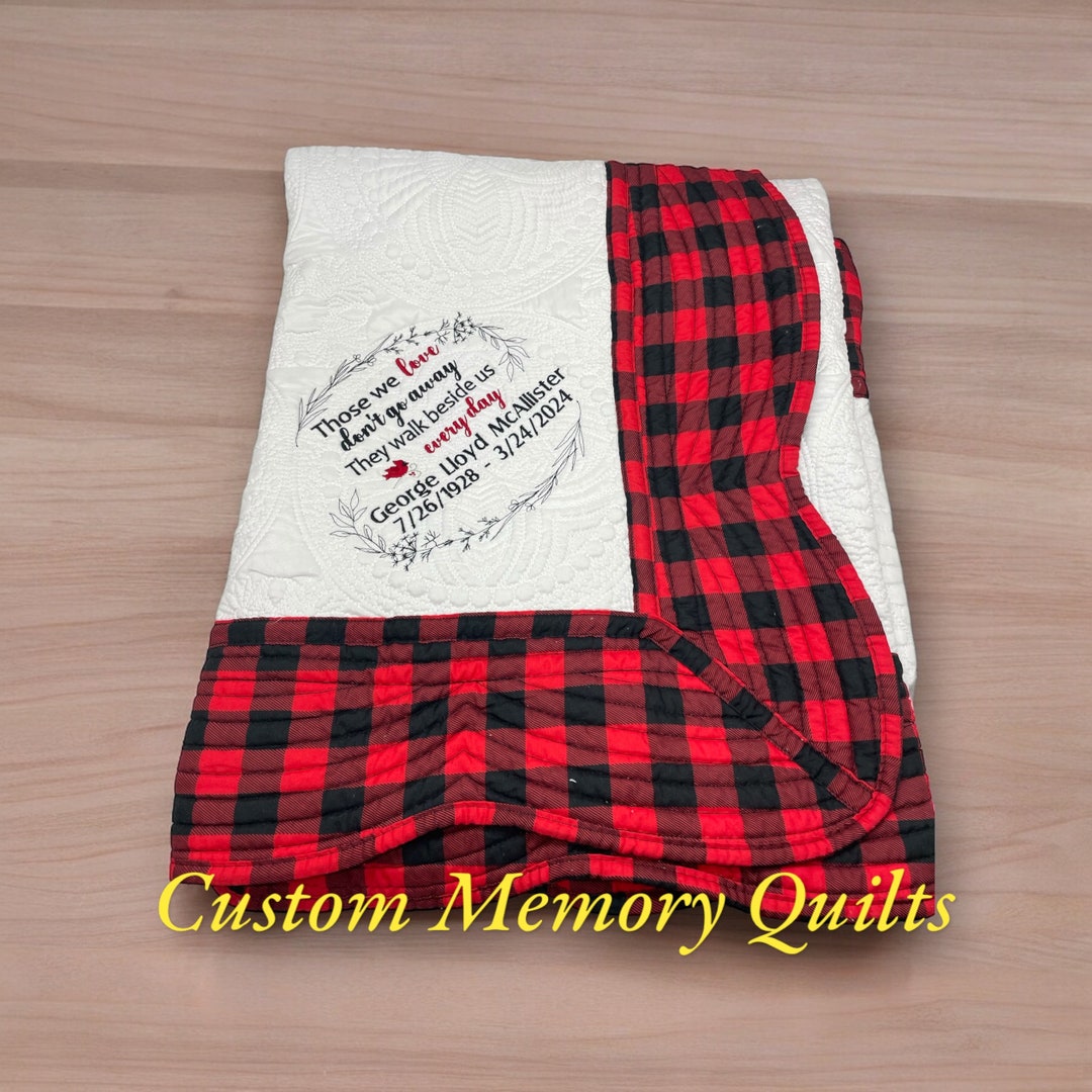 Personalized Memorial Gift Quilt, Blanket in Memory of Loved One ...