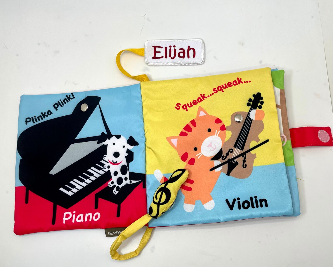 Personalized Soft Book With Music Sounds Fabric Cloth Book - Etsy