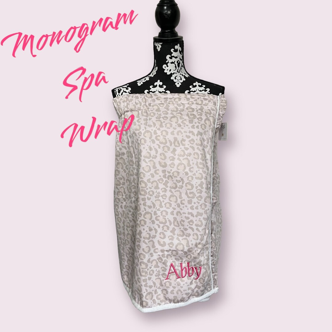 Monogram Spa Wrap for Ladies, Personalized Terry Lined Wrap ...