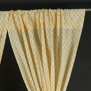 Yellow Hand Block Printed Cotton Curtains, Organic Cotton Shades ...