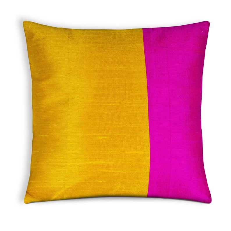 Color Block Cushions, Colorblock Silk Pillows, Handmade Silk Cushion ...