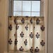 Red Blue Poppy Print Valance, Cafe Curtains, Small Size Panels, Kitchen ...