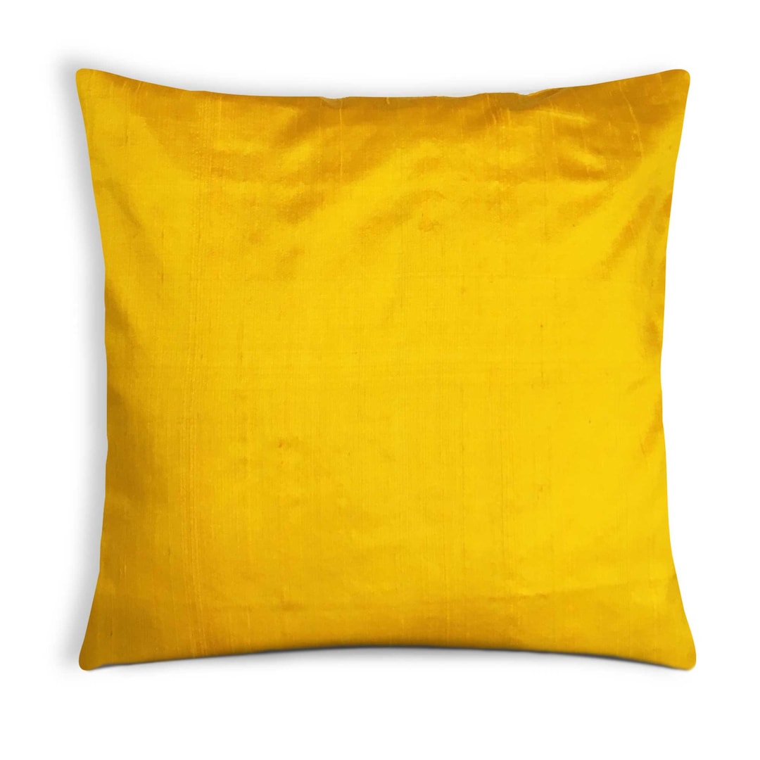 Sunny Yellow Raw Silk Pillow Cover - Dupioni Cushion - Etsy