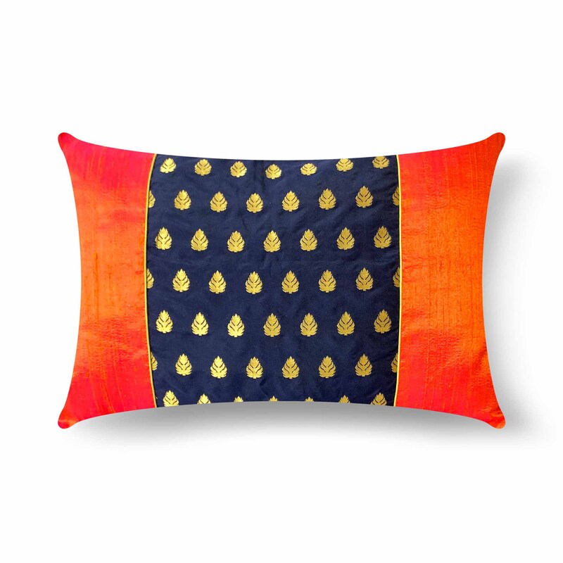 Navy Orange Pillow - Etsy