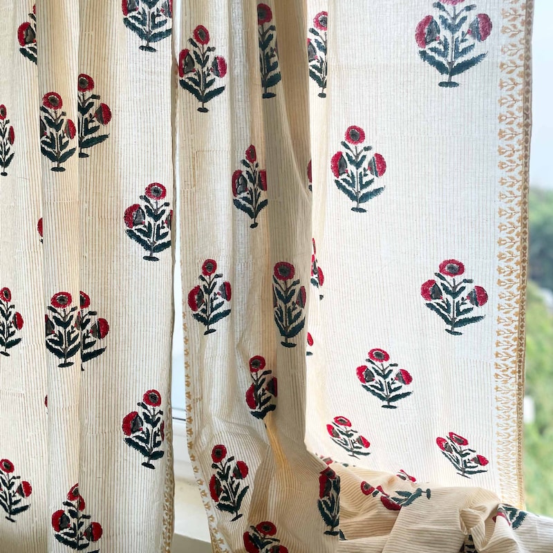 Cotton Poppies Curtains - Etsy