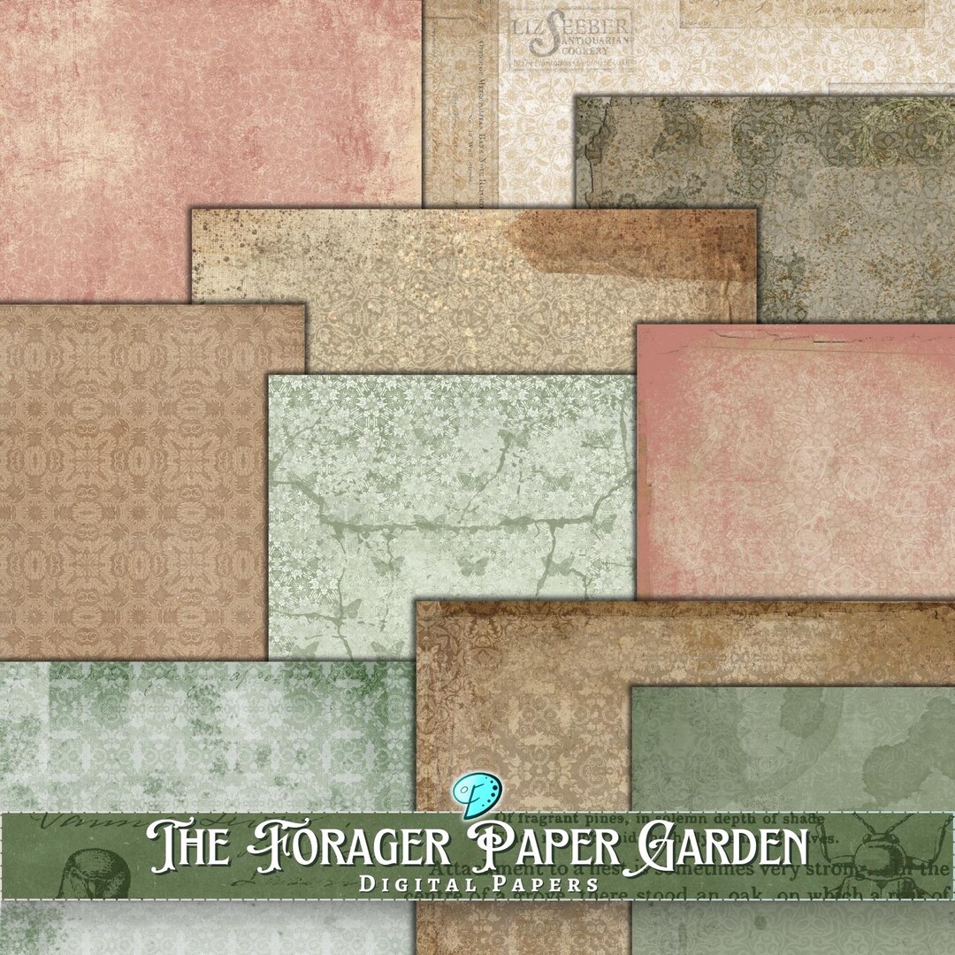 The Forager Paper Garden Digital Papers | Ephemera | Nature | Scrapbook ...