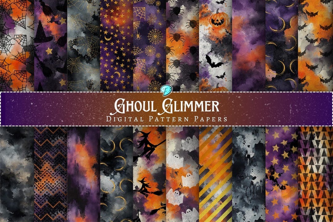 Ghoul Glimmer Digital Pattern Papers | Ephemera | Junk Journal ...