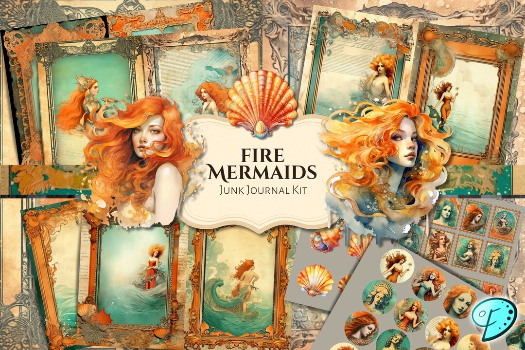 Fire Mermaids Junk Journal Kit - Etsy