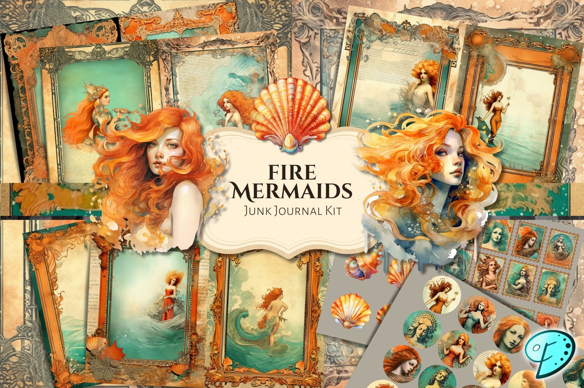 Fire Mermaids Junk Journal Kit - Etsy