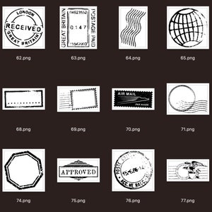 Postmark Stamps SVG & PNG Bundle | Digital | Overlay | Distressed ...