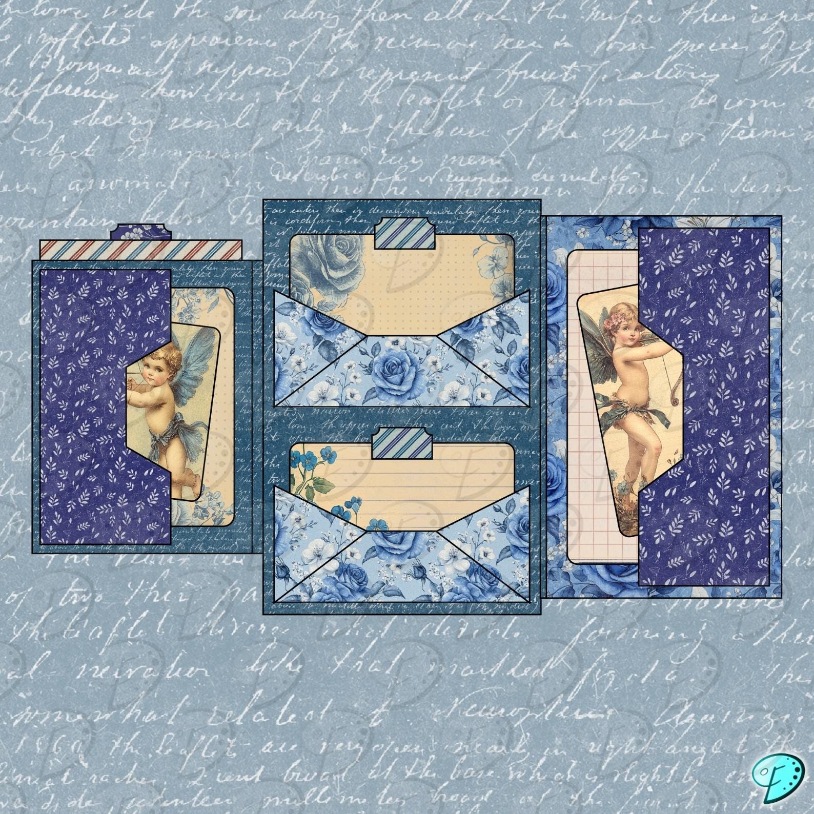 Cupid's Letter Hub Heart Window Folio Kit | Printable | Vintage ...