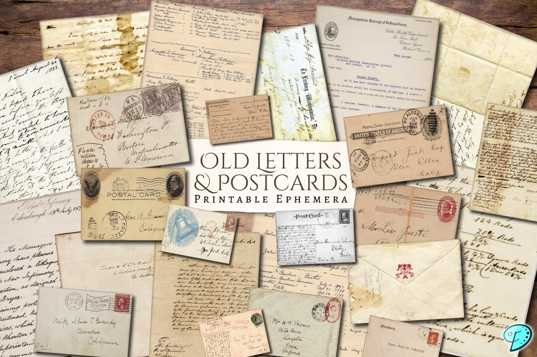 Old Letters and Postcards Printables | Ephemera | Antique | Aged | Old ...