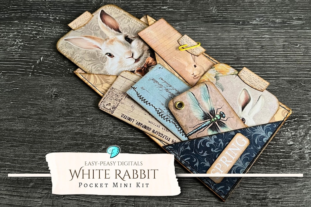 Easy-peasy White Rabbit Printable Pocket Mini Kit | Ephemera | Vintage ...