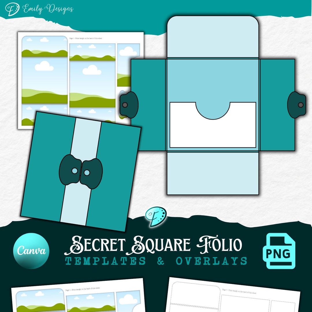 Secret Square Folio Template Kit| Junk Journal | Scrapbook | Ephemera ...