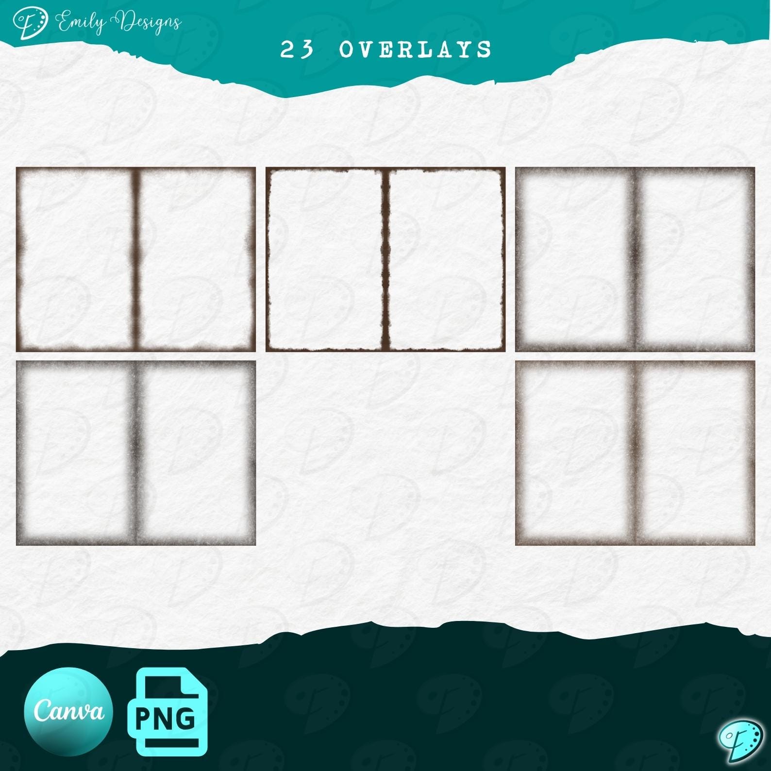 Basic Journal Page Overlays | Background | Junk Journal | Scrapbook ...