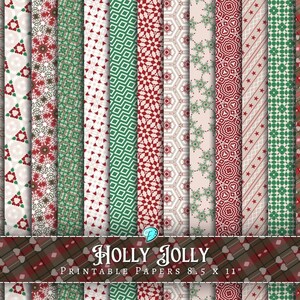 Holly Jolly Printable Sheets | Decorative | Ephemera | Junk Journal ...