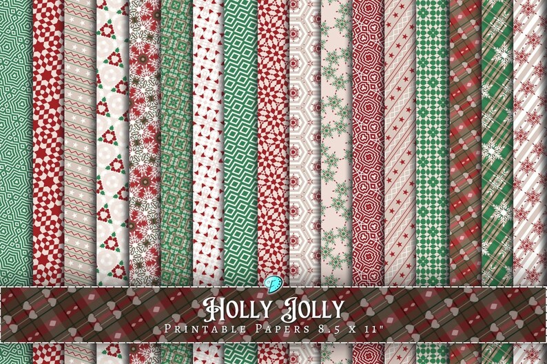 Holly Jolly Printable Sheets | Decorative | Ephemera | Junk Journal ...