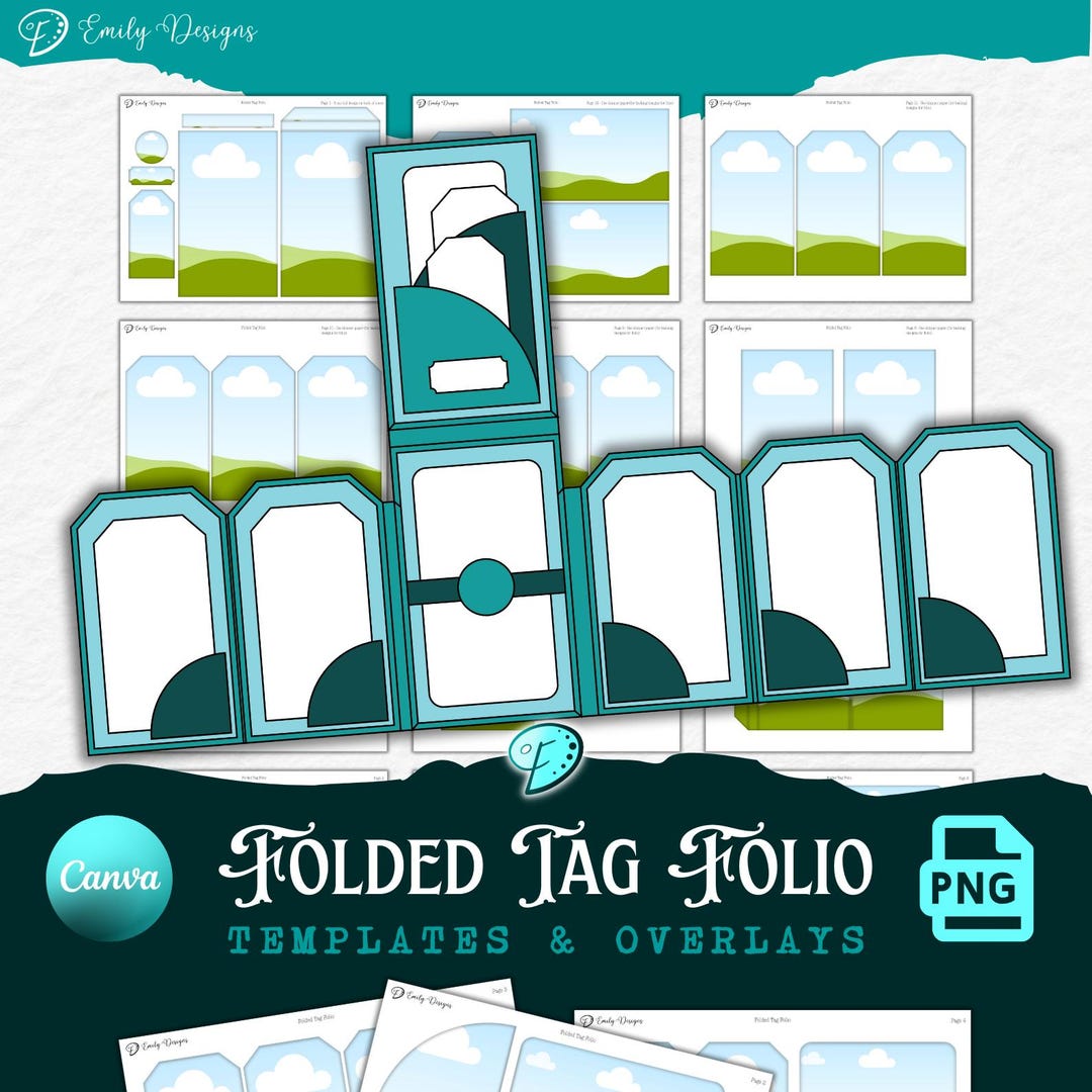 Folded Tag Folio Template | Junk Journal | Scrapbook | Ephemera ...