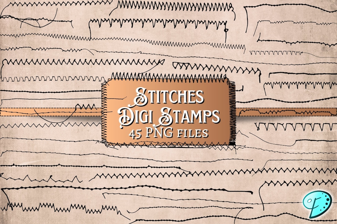 Stitches Digi Stamp PNG Bundle | Digital | Overlay | Distressed | Junk ...