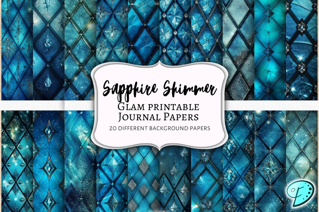Sapphire Shimmer Printable Digital Papers: Scrapbook Paper, Printable ...