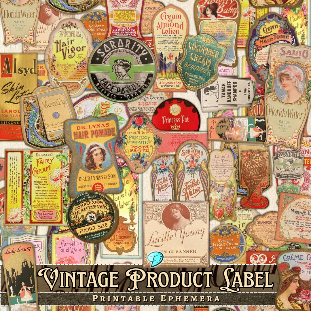 Vintage Product Labels Printable Ephemera | Digital | Junk Journal ...