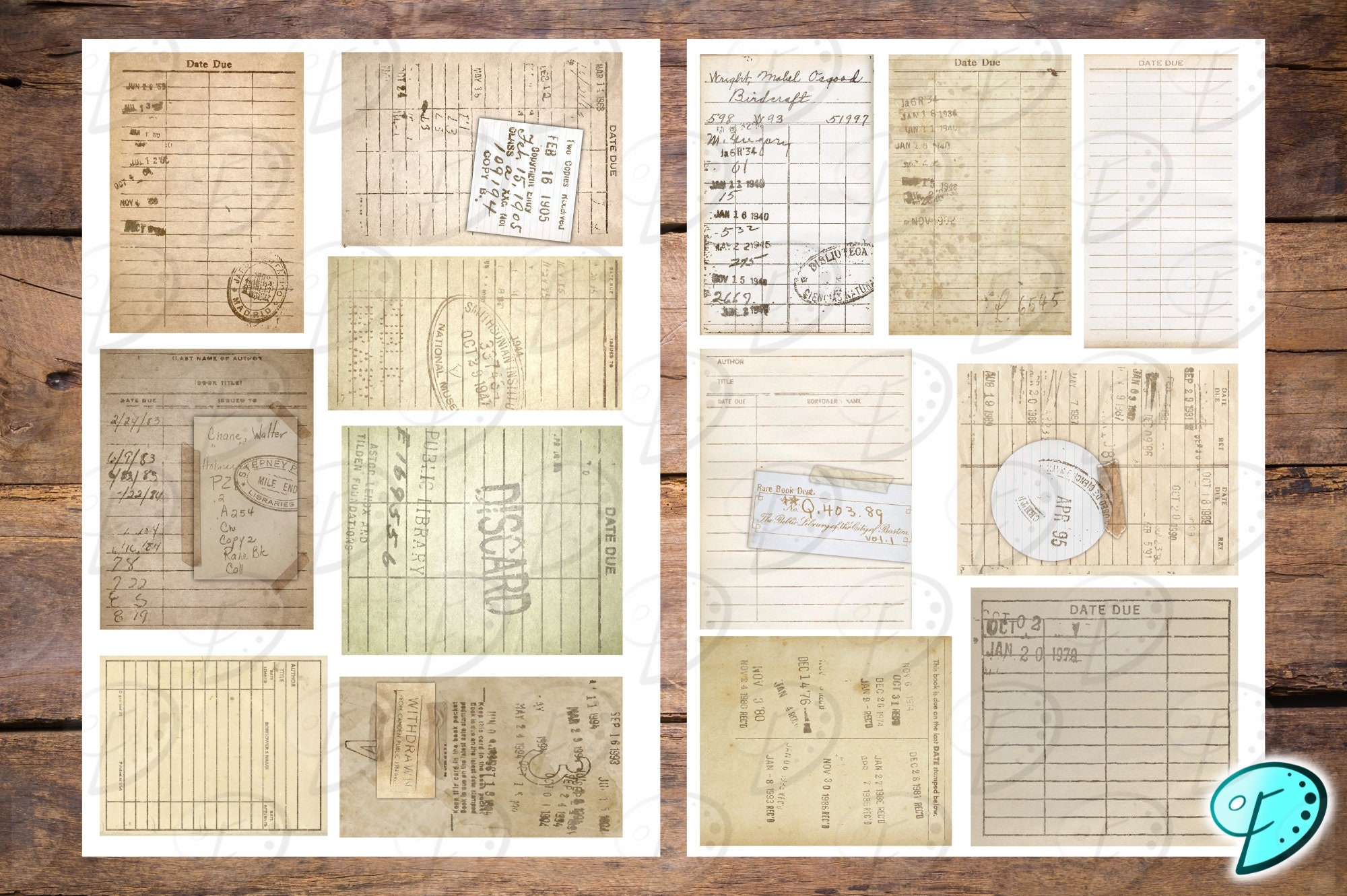 Vintage Library Cards Printables | Ephemera | Antique | Aged | Old ...