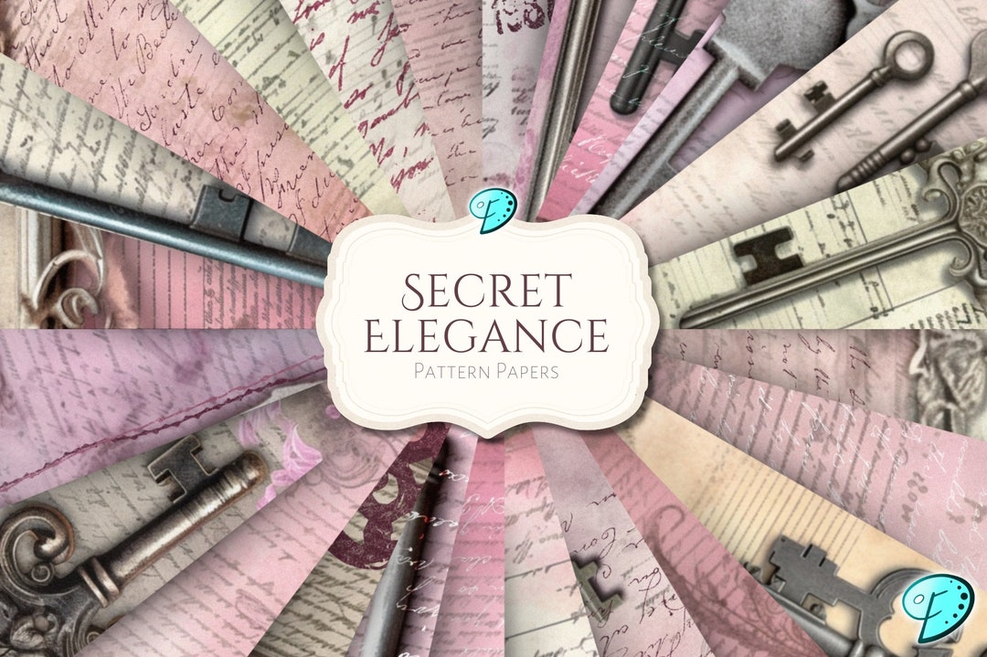 Secret Elegance Vintage Printable Digital Papers: Scrapbook Paper, Printable Paper, Shabby ...