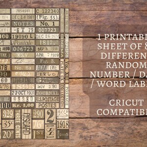 Random Labels Printable Ephemera | Antique | Aged | Vintage | Junk ...
