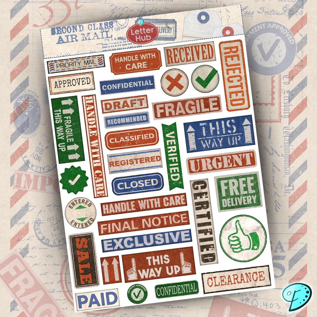 Letter Hub Office Sticker Sheet | Vinyl Stickers | Waterproof | Planner ...