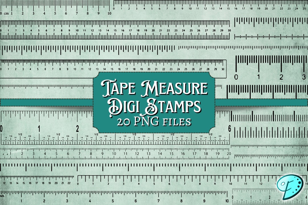 Tape Measure Digi Stamp PNG Bundle | Digital | Overlay | Junk Journal ...