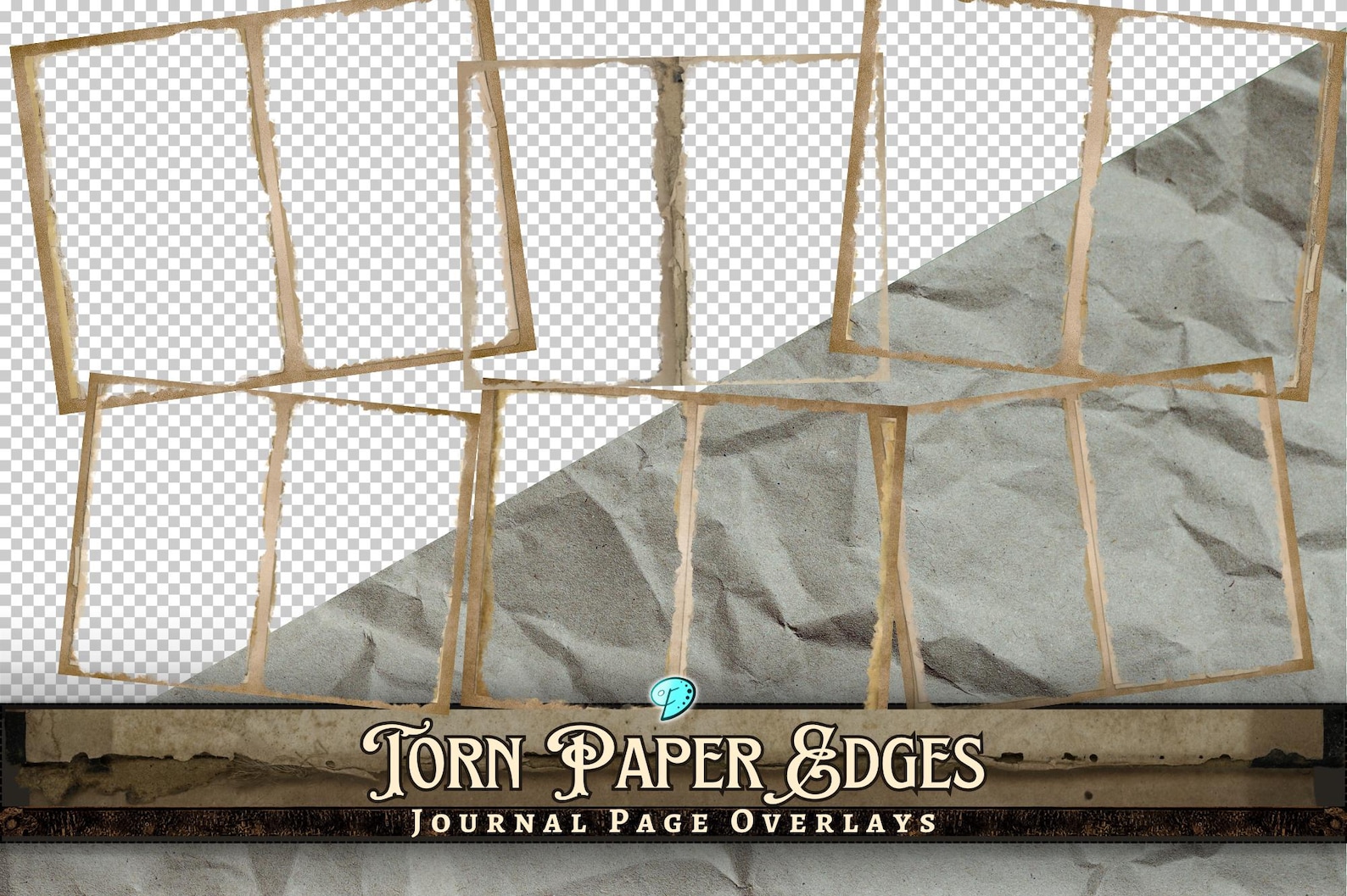 Torn Paper Edges Journal Page Template Overlays | Background | Junk ...