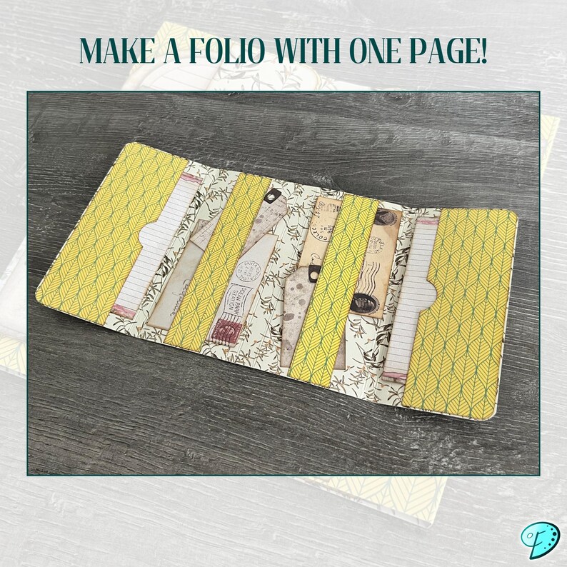 Simple Double Fold Folio One Page Wonder Template | Junk Journal ...