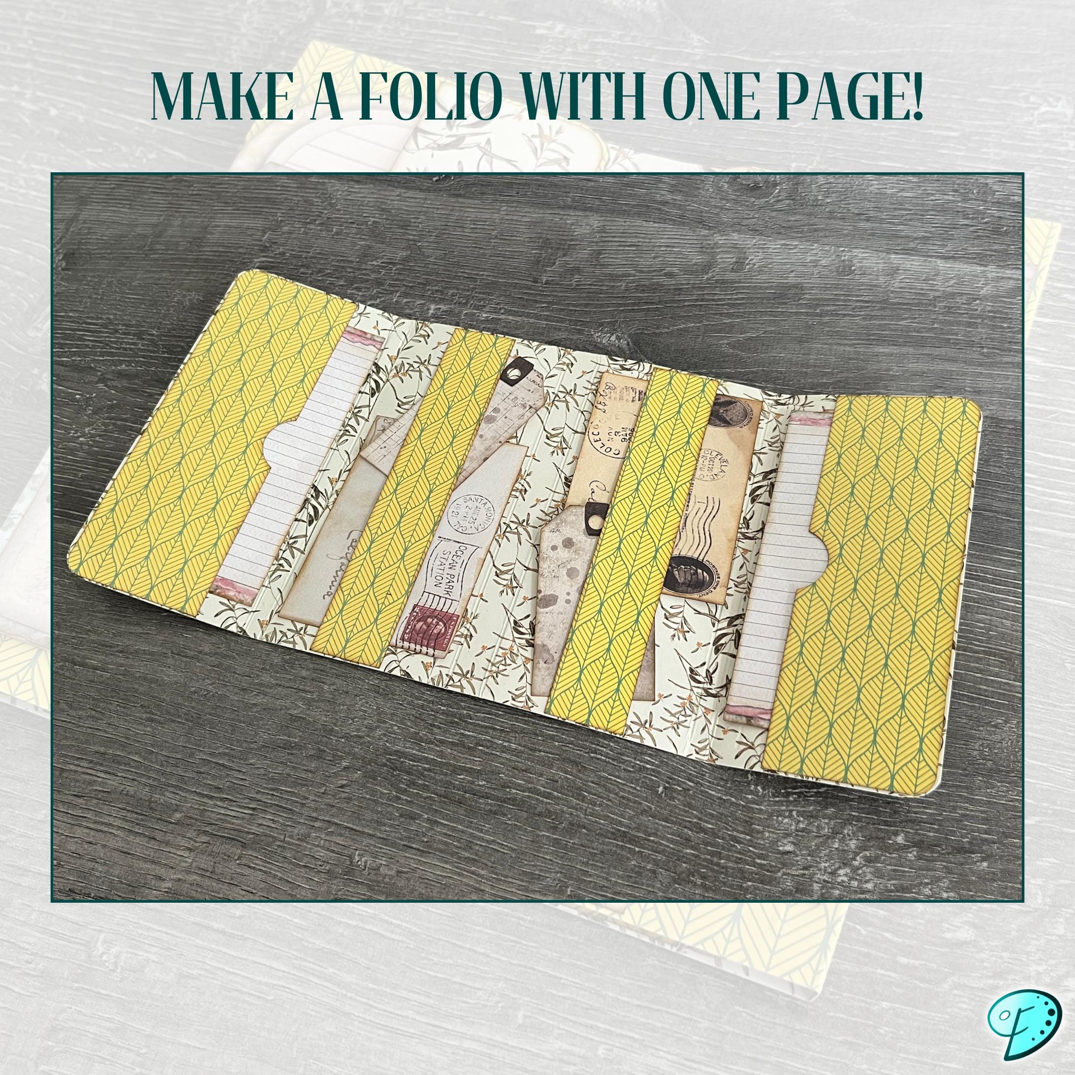 Simple Double Fold Folio One Page Wonder Template | Junk Journal ...
